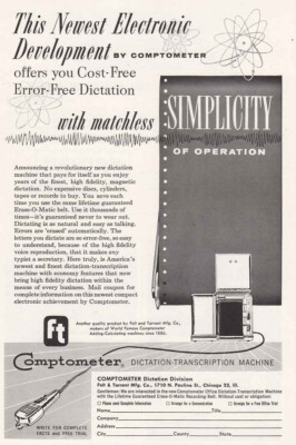 1955 Comptometer: Newest Electronic Development Vintage Print Ad | eBay