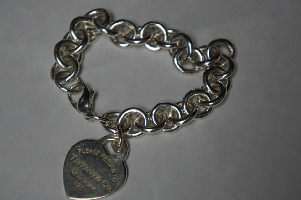 Tiffany & Co Please Return Bracelet Sterling Silver 925 6.5" Heart Tag ...