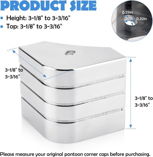 Aluminum Deck Corner Pontoon Corner Cap for 90° Rounded Corner For ...