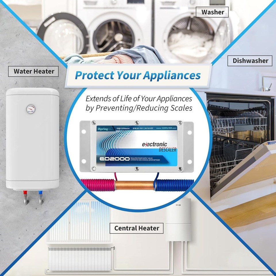 Whole House Water Descaler, Alternative Electronic Salt-Free Hard Water ...