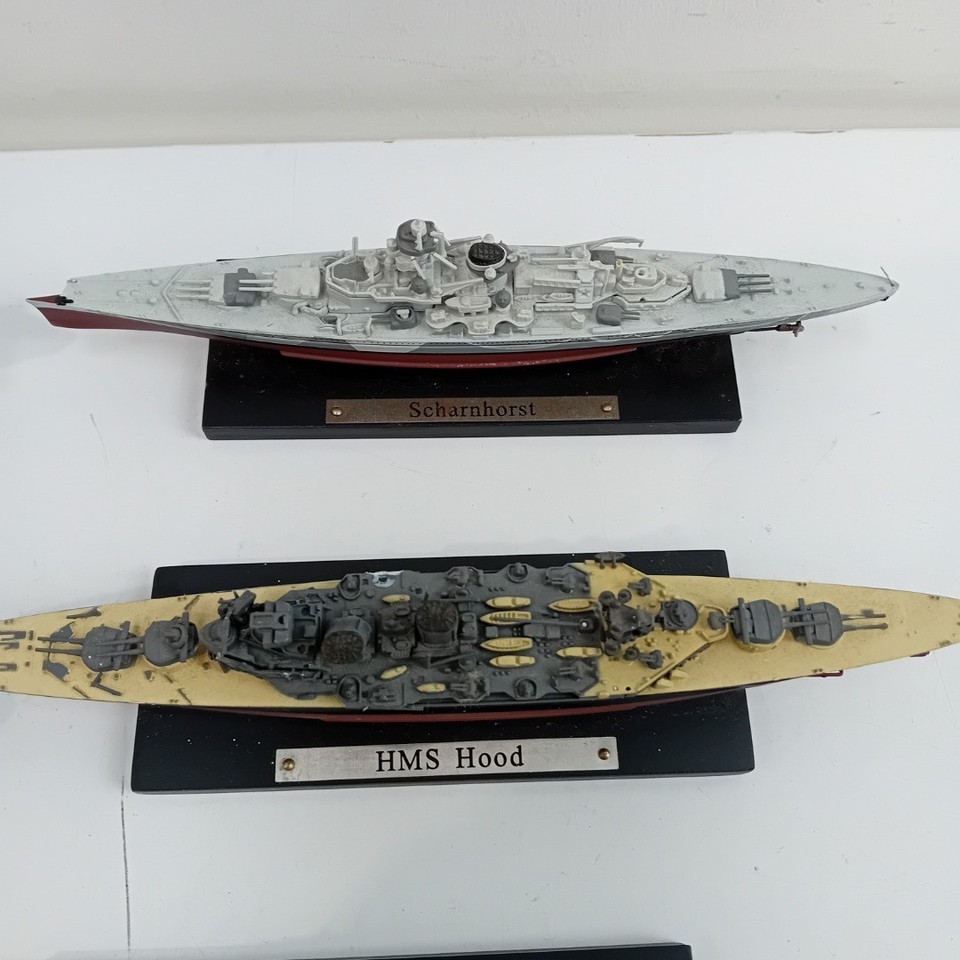 Ship Models Bundle Joblot x7 Bismarck HMS Hood HMS Rodney IJN Yamato ...