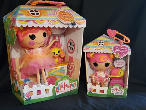 NIB 10th Anniv LALALOOPSY SWEETIE CANDY RIBBON & sister Littles LOLLY ...