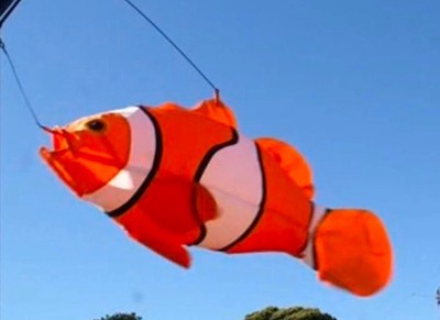 27” Goldfish Clown Fish Windsock on 4’ sectioned pole flag kite laundry ...