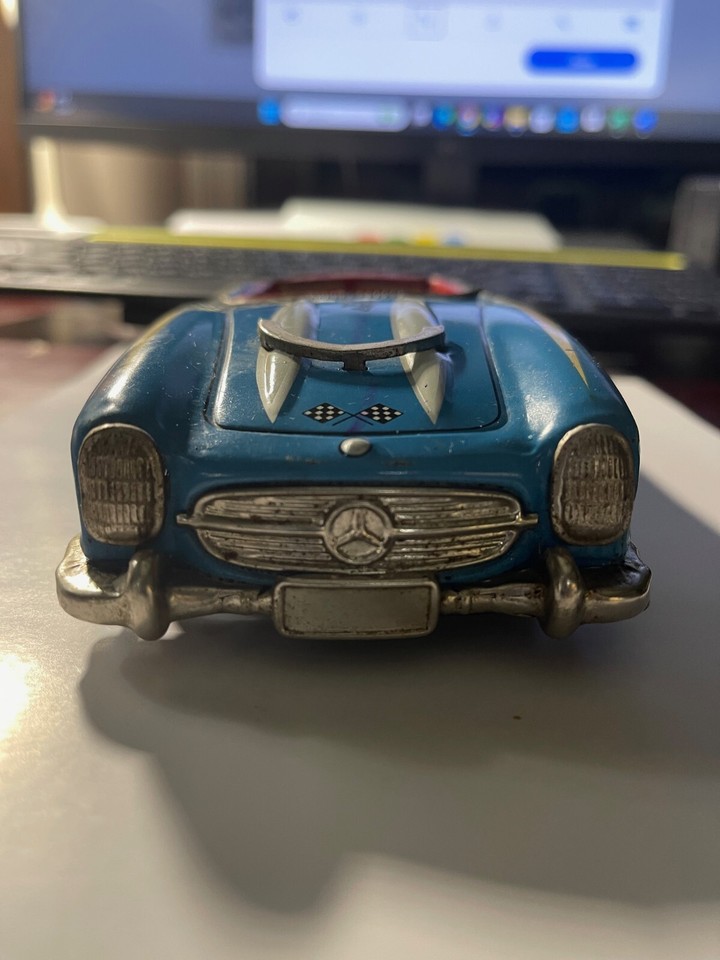 2182A - Vintage Bandai Japan Tin Friction Two Tone Convertible Mercedes ...