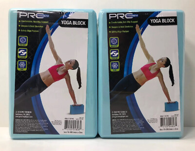 Yoga Block PRO-Strength Yoga Exercise Aqua Blue Foam Blocks 3"x 6"x 9 ...