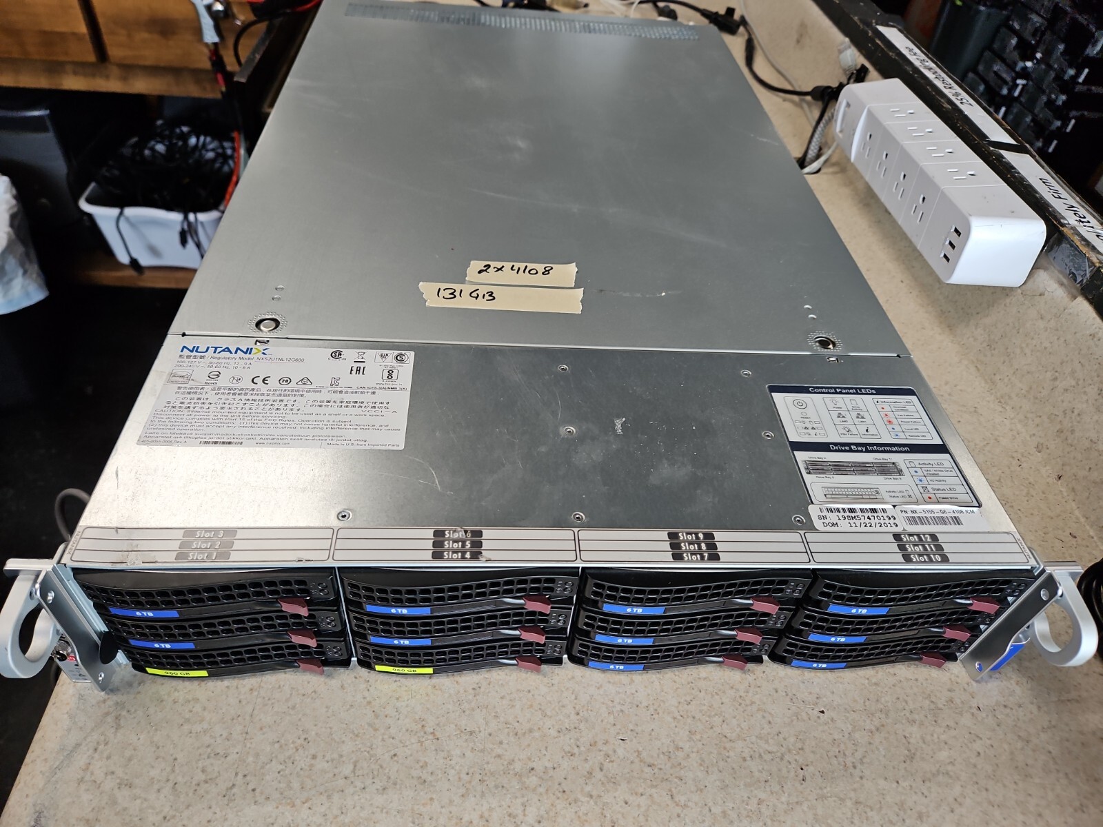 Nutanix Supermicro NXS2U1NL12G600 XNDPU-G6-NI22 2X Xeon Silver 4108 ...