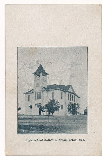 BLOOMINGTON NE ? High School Building - 1910 | eBay