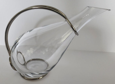 Tecno Glass & Chrome Wine Decanter MCM vibe 32oz Capacity | eBay