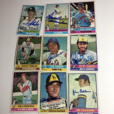9 Different Ct Signed 1976 Topps Autographed MLB Baseball Card Lot | eBay