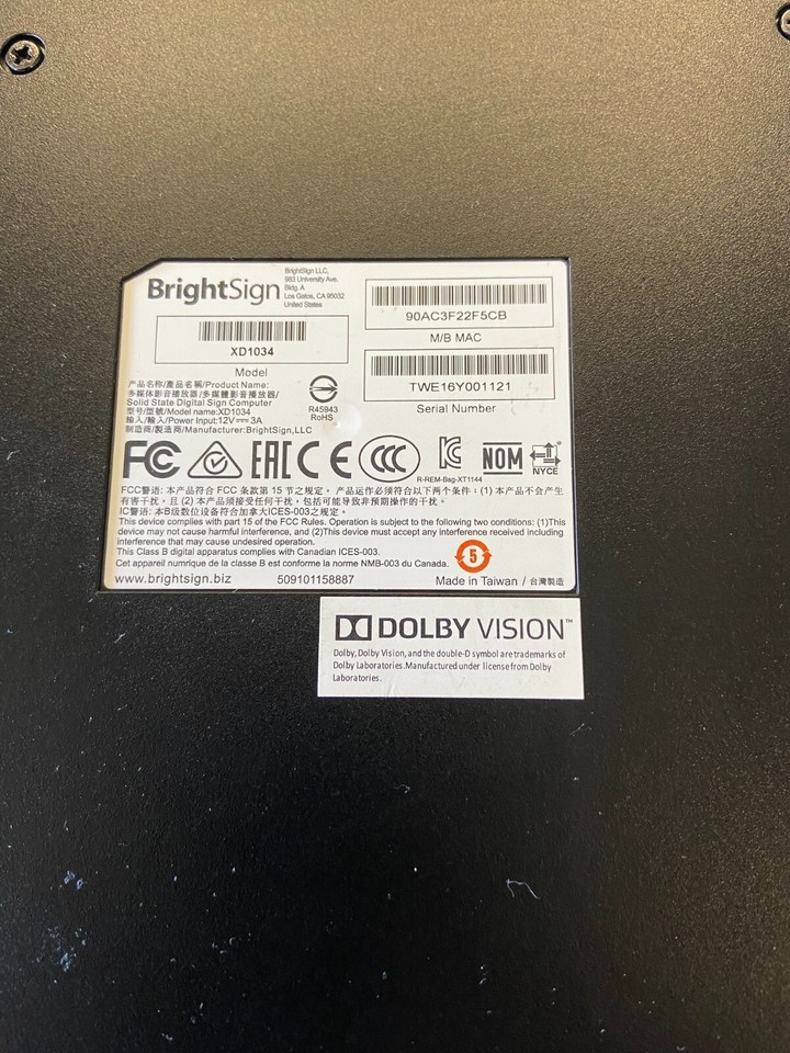 BrightSign XD4 XD1034 Advanced HTML5 Interactive 4K Media Player | eBay