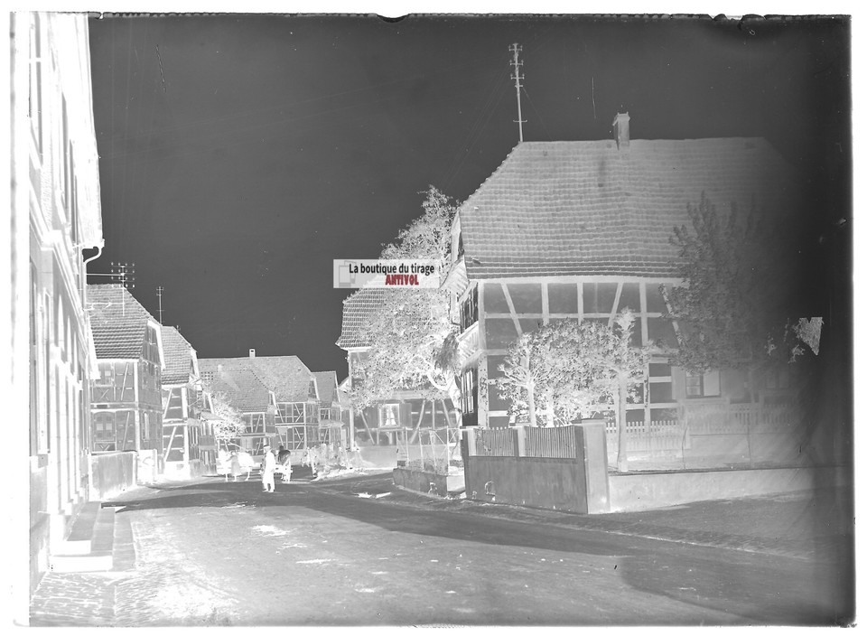 Plate Glass Photo Antique Negative Black and White 5 1/8x7 1/8in House ...