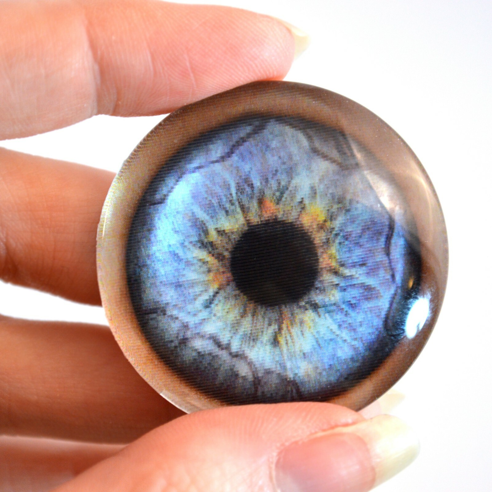 30mm Blue Werewolf Glass Eyes Animated Holographic Cabochons Pair ...