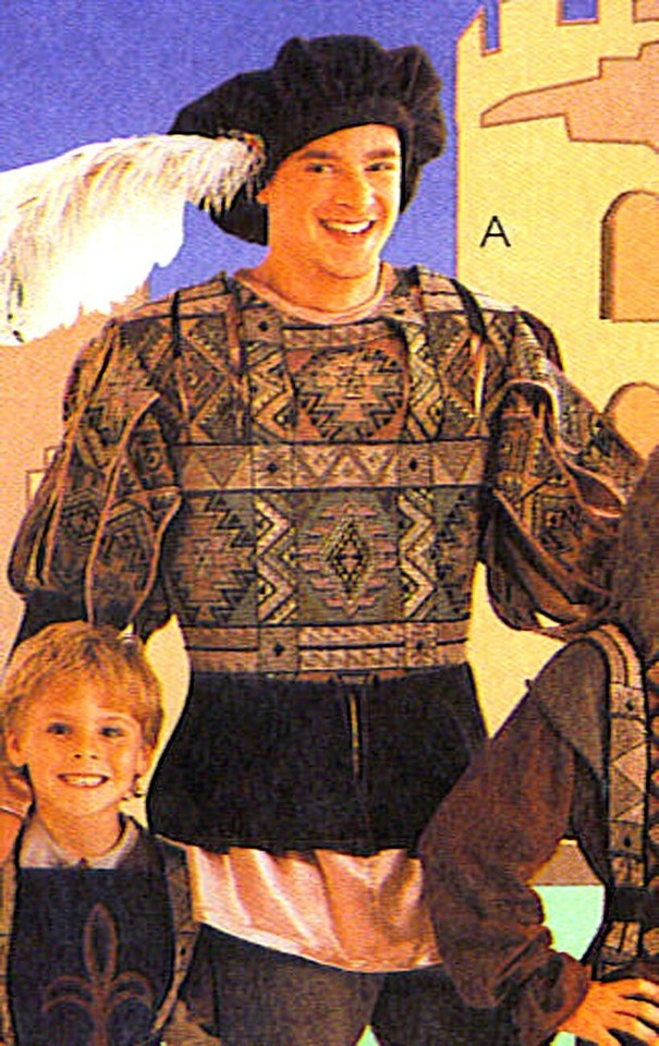 MENS MEDIEVAL RENAISSANCE TUNIC COSTUME SEWING PATTERN Medium 38-40 ...