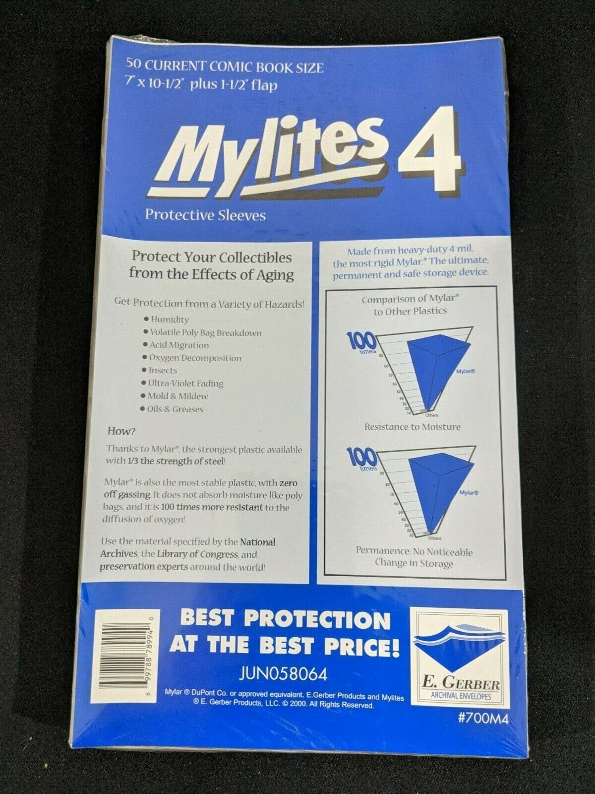 50 E. Gerber Mylites 4 Mil Mylar Current Age Comic Book Sleeves 700M4 7 ...