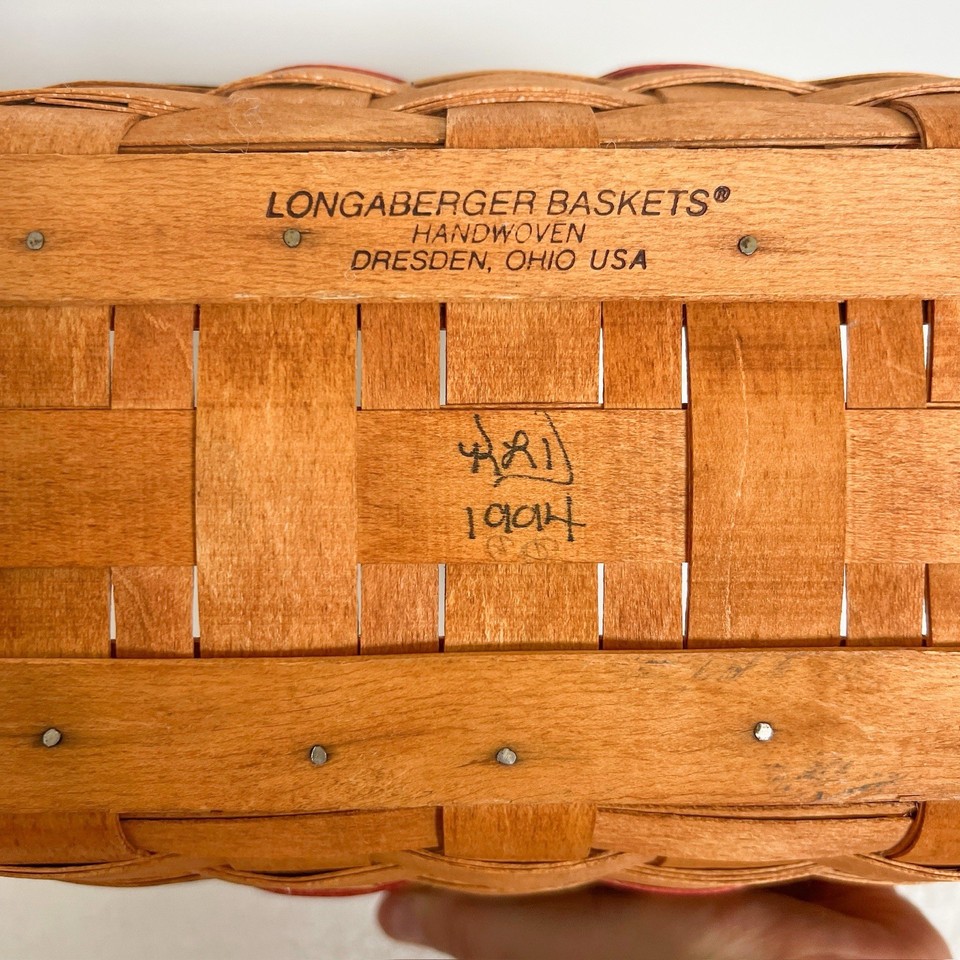 Vintage 1994 Longaberger oval Easter basket with handle no liner | eBay UK