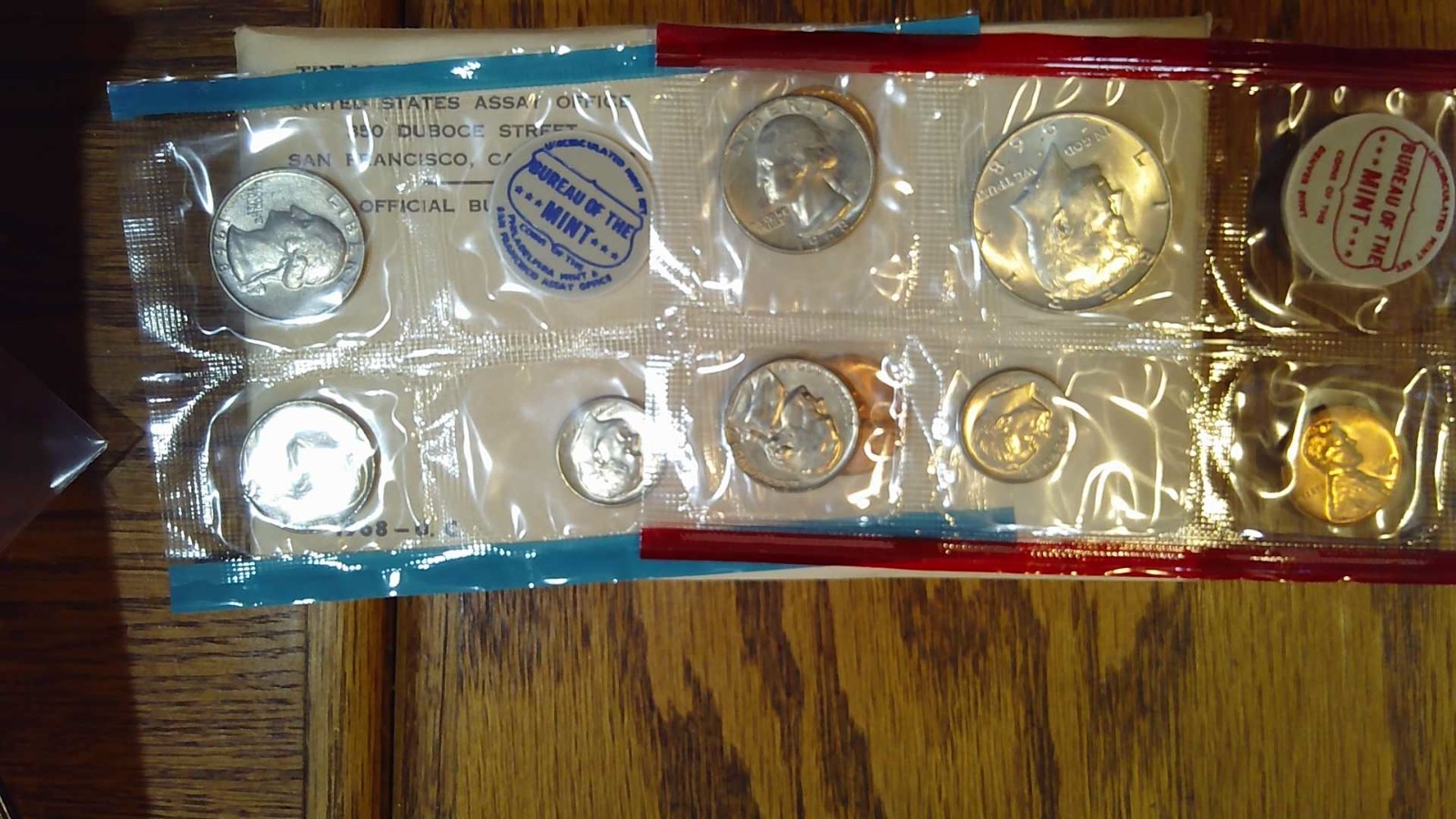 1968 Mint Set Original Envelope 10 Brilliant Uncirculated Coins 40% ...