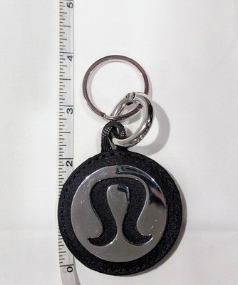 Lululemon Key Chain Love Black Silver Logo Round Bag Charm LU9AX7S One ...
