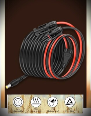 12AWG Solar Connector-DC 8mm Cable for Bleti Boulder Goal Zro Yeti ...