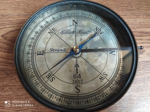 Rare Antique "ELLIOTT BROTHER'S big dial needle compass Strand London ...