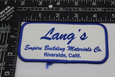 Sew On Patch Lang's Empire Building Materials Co Riverside CA 4.5'' x 2 ...