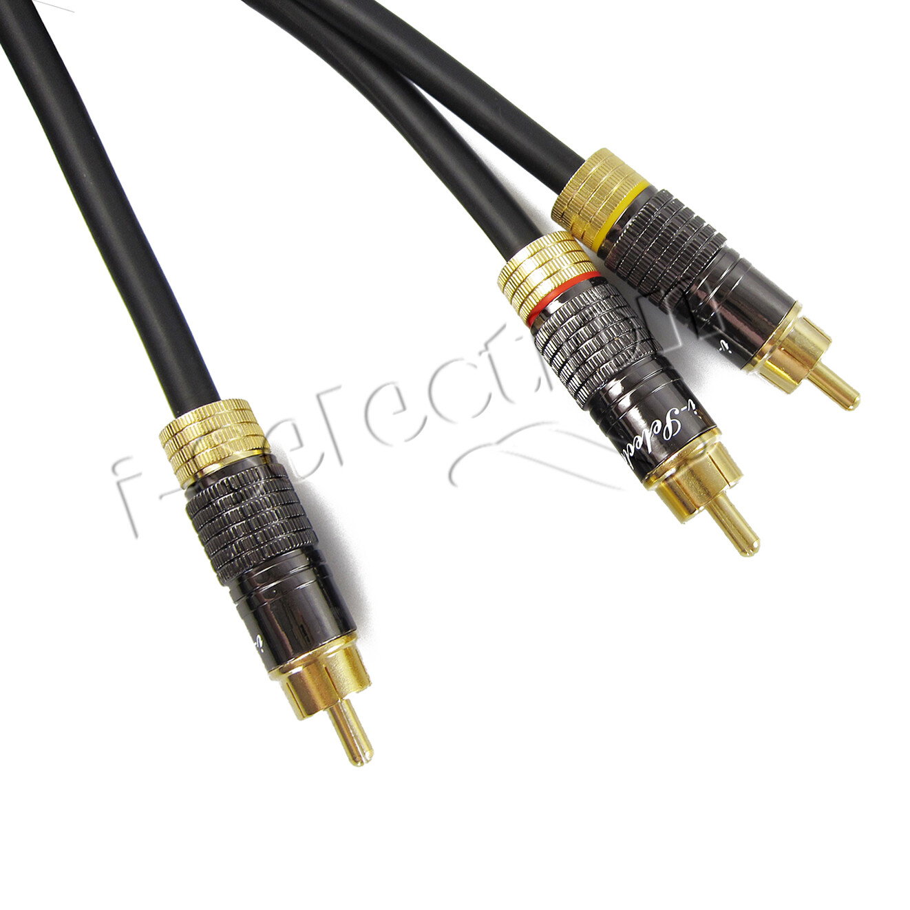 Premium Subwoofer Audio Cable 1 RCA to 2 RCA Y Splitter Gold Plated 0 ...