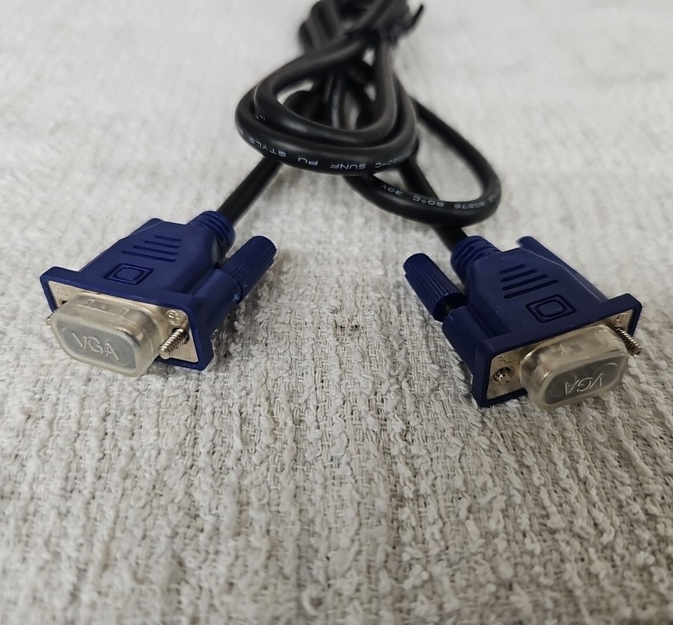 VGA Cable Lot Of 5 Five Foot Male to Male SVGA Video Computer PC ...