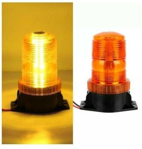 12V 24V LED Flashing Hazard Amber Beacon Lorry Car Van Tractor Forklift ...