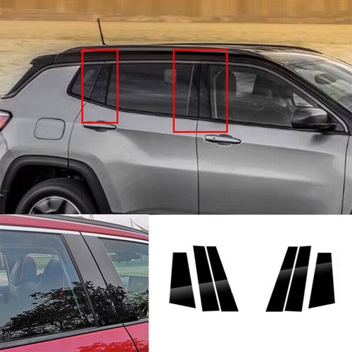 For Jeep Compass 2017-2023 Gloss Black Exterior Side Window BC-Pillar ...