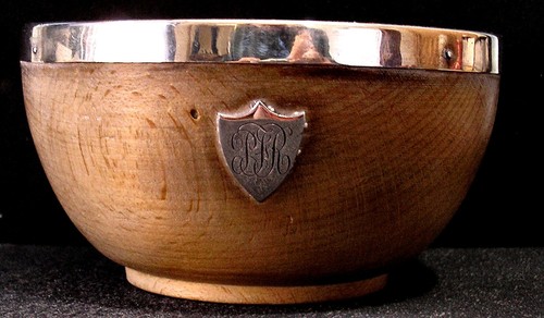 Solid Silver Rimmed, Wooden Footed Jewish Mazza Bowl, Hallmarked ...
