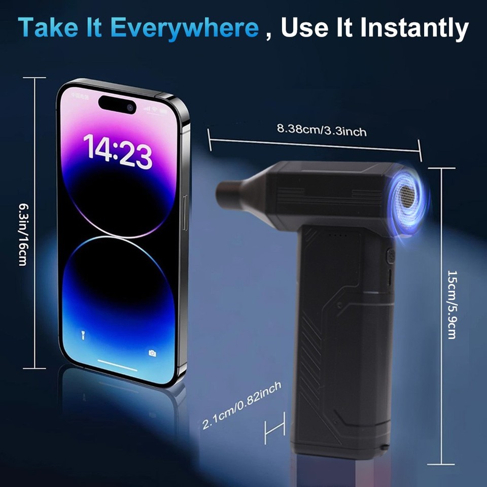 Super Power Turbo Fan 130000 RPM High Wind Speed 52m/s Rechargeable ...