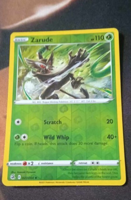 Pokémon TCG Zarude Fusion Strike 027/264 Reverse Holo Uncommon-NM | eBay