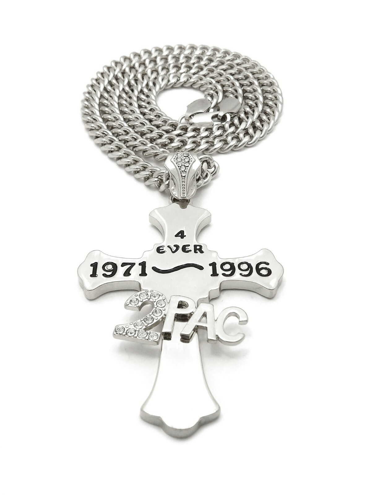 New 2PAC CROSS Pendant with 6mm 24" Cuban Chain | eBay