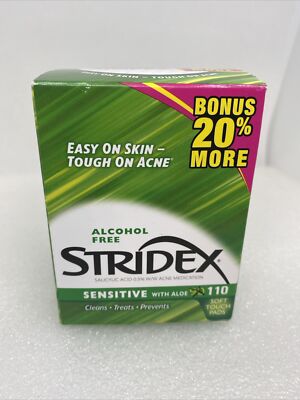 Stridex Sensitive w/Aloe 110 Soft Touch Pad Salicylic Acid Acne ...