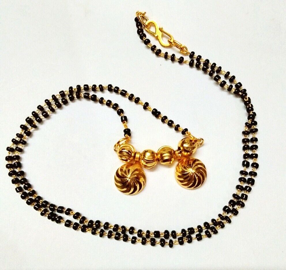 South Indian Gold Plated 20" Long Wedding Mangle Sutra Necklace Fashion ...