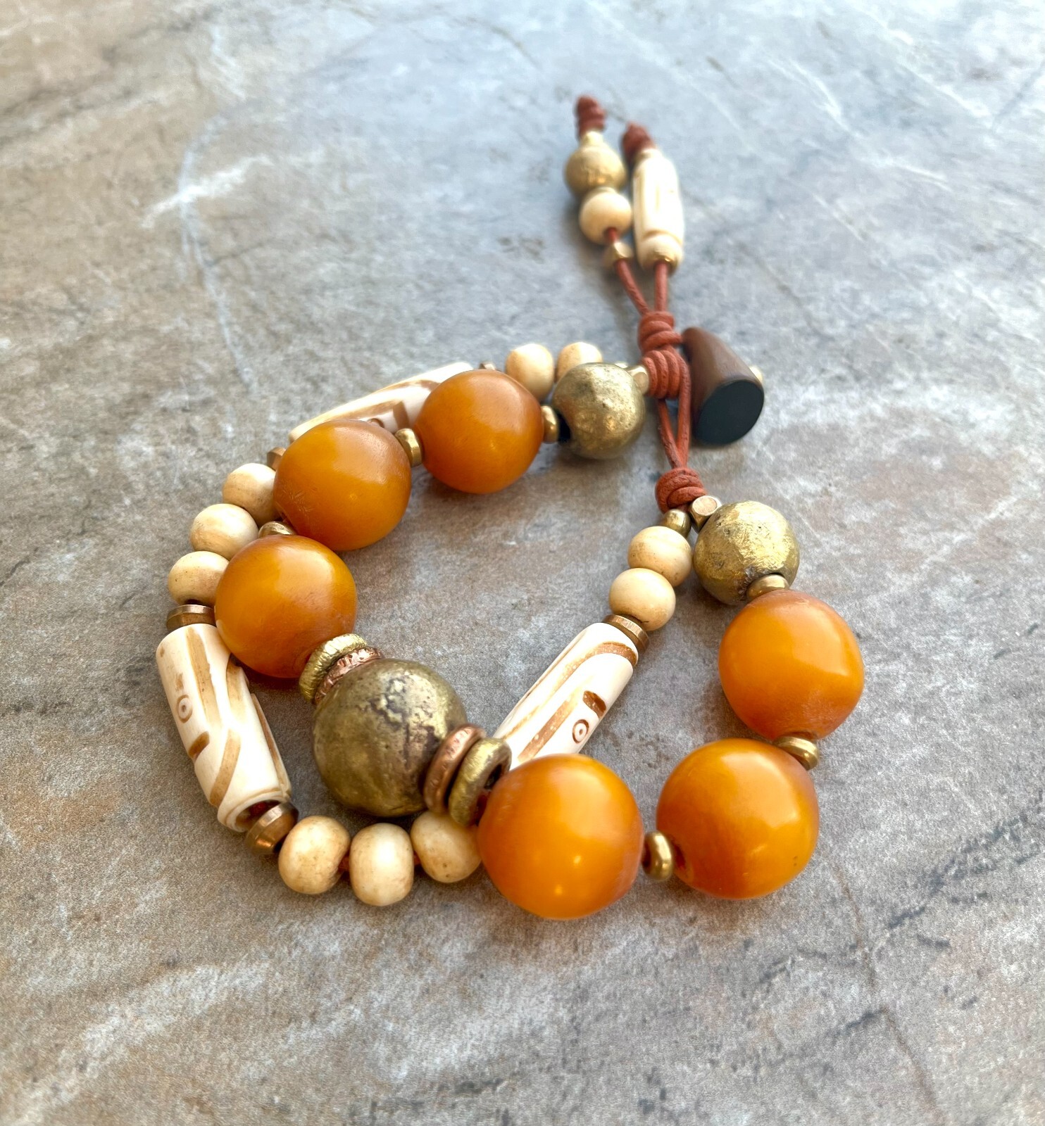 Tribal Boho African Copal Amber Bracelet | eBay