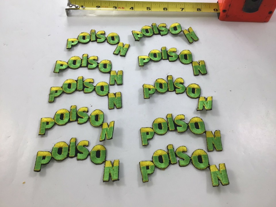 Lot Of 10 ~ Poison Embroidered Patches ~ Iron on | eBay