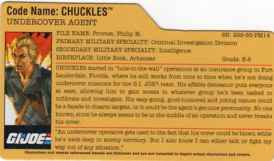 GI Joe 25th Anniversary CHUCKLES v3 Undercover Agent File Card 2009 | eBay