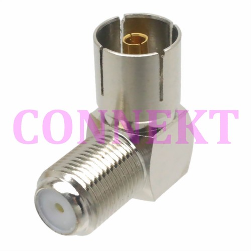 1pc F female jack to IEC PAL DVB-T TV 9.5mm female right angle adapter ...