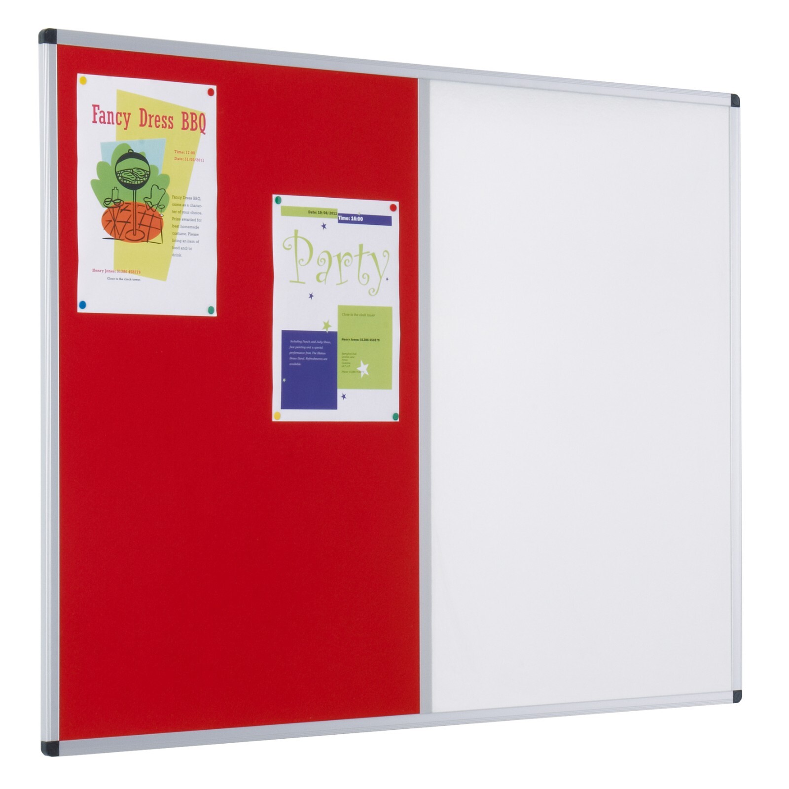 Wonderwall Aluminium Framed Dual Noticeboard/Whiteboard Pinboard ...