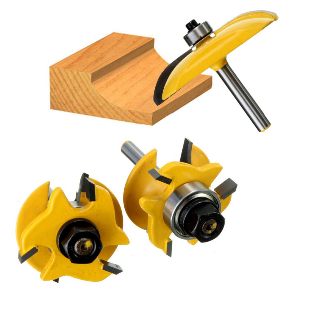 Rail and Stile w/ Panel Raiser 3Pc. Router Bit Set Cove 1/4" Shank | eBay