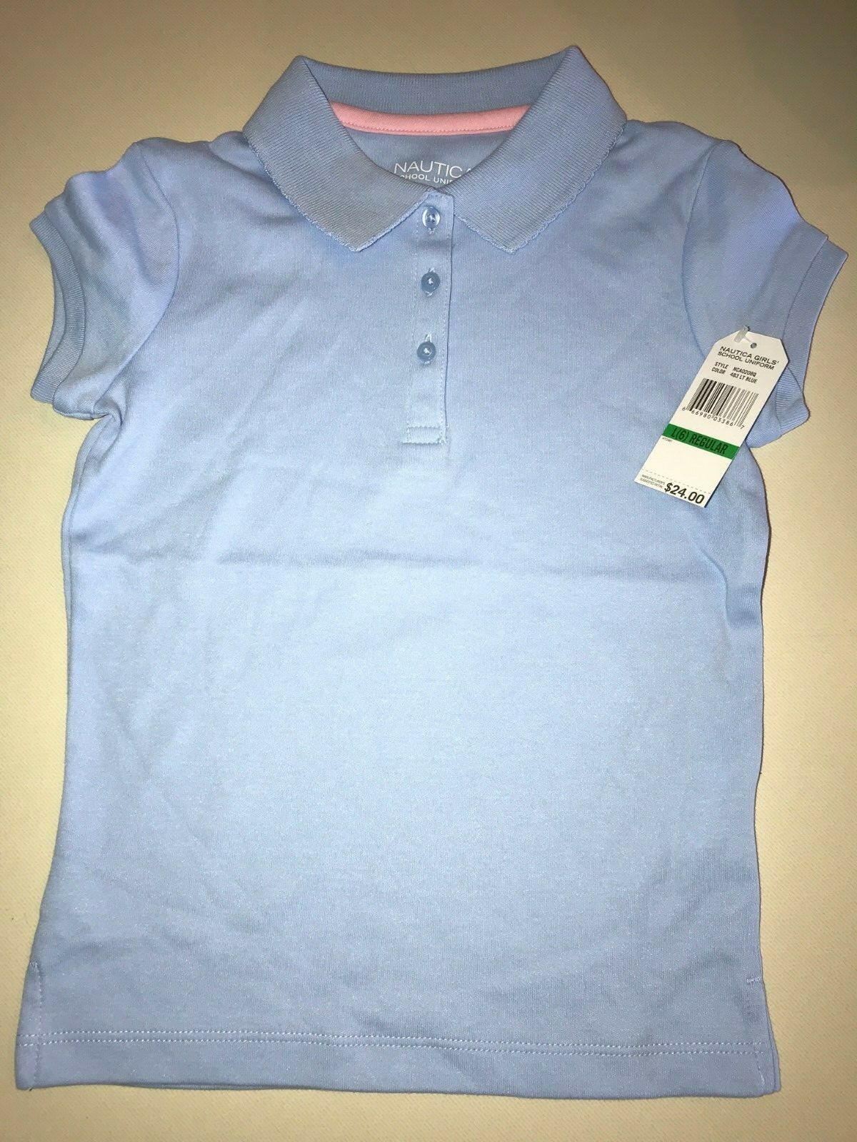 girls NEW NWT baby blue SCHOOL UNIFORM TOP SHIRT short sleeve NAUTICA ...