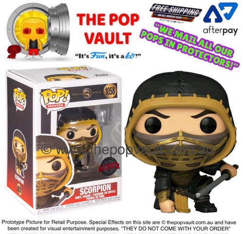 FUNKO POP VINYL MOVIES MORTAL KOMBAT 1058 SCORPION BNIB + PROTECTOR ...