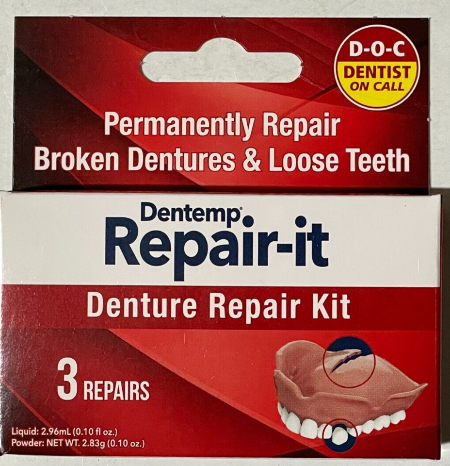 Dentemp Repair-It Denture Repair Kit - For Three Repairs Each (Pack Of ...