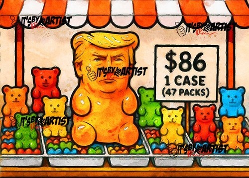 ACEO ATC Sketch - Trump Gummie - 1/1 - Authenticity Stamp | eBay