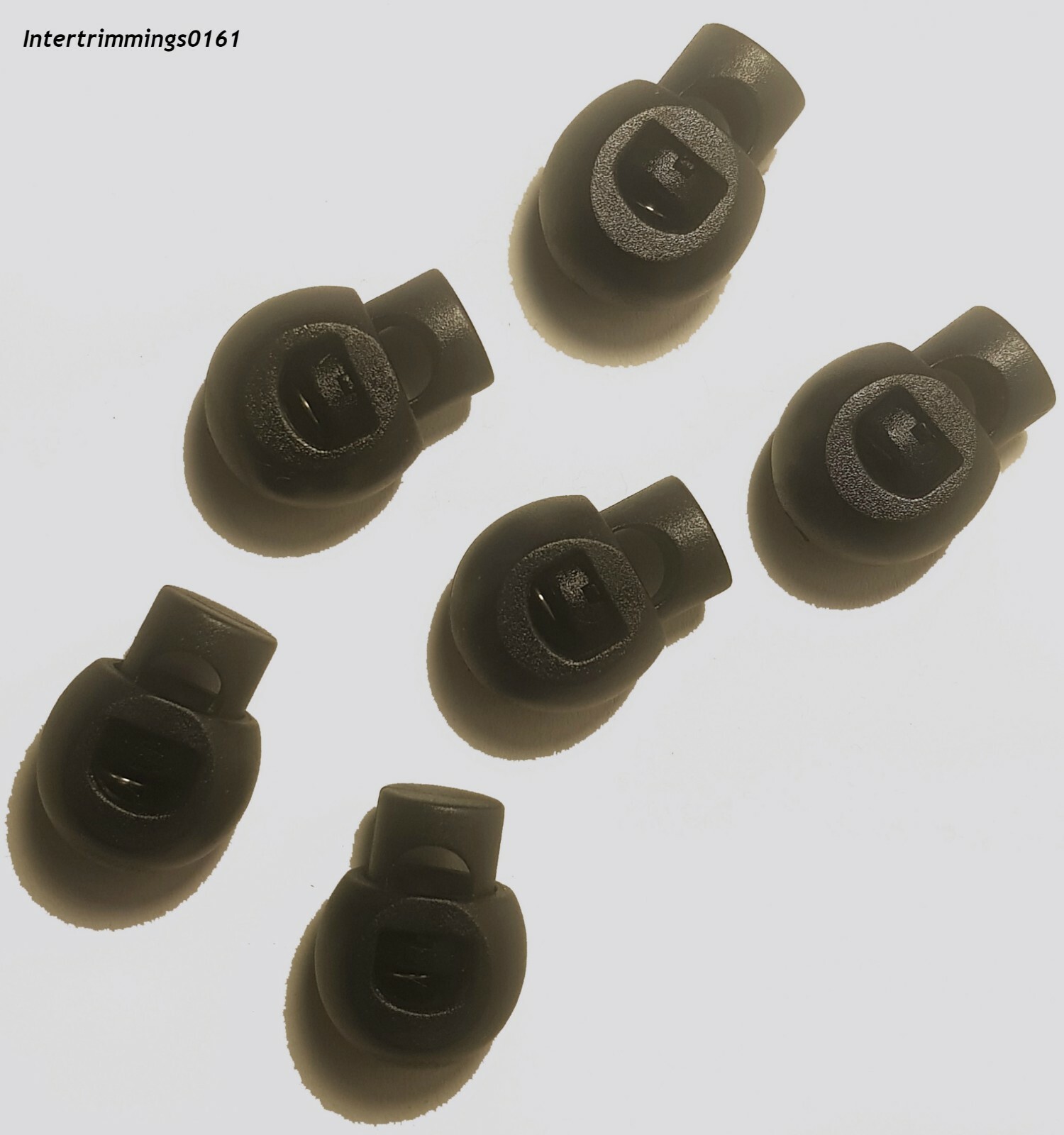 LARGE BLACK BALL CORD LOCK SPRING TOGGLES, H-20MM, W-16MM, CHOOSE ...