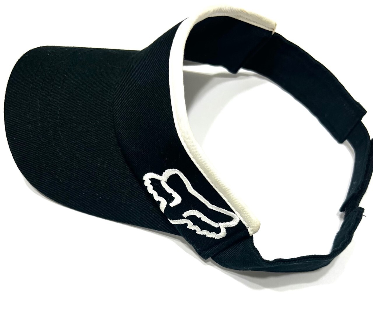 VINTAGE Fox Racing Sun Visor Cap Hat Black OSFA - Gem