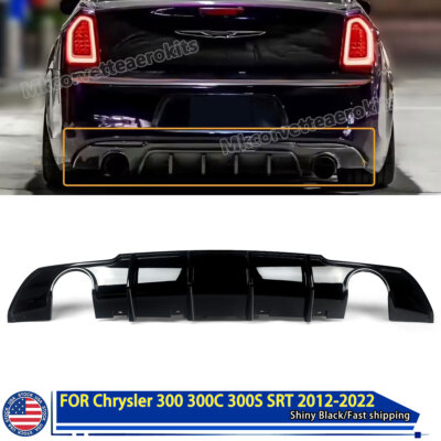 For 2015-2023 Chrysler 300 SRT Rear Bumper Lip Diffuser Dual Exhaust ...