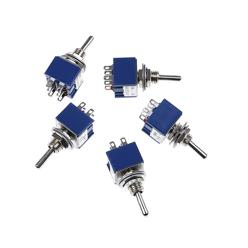 5PCS 6P Toggle Switch 6A 125VAC 6 Pin DPDT ON-ON Mini Toggle Switch J ...