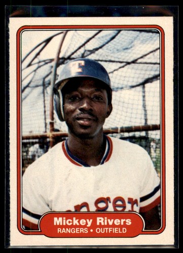 1982 Fleer Mickey Rivers #328 Texas Rangers | eBay