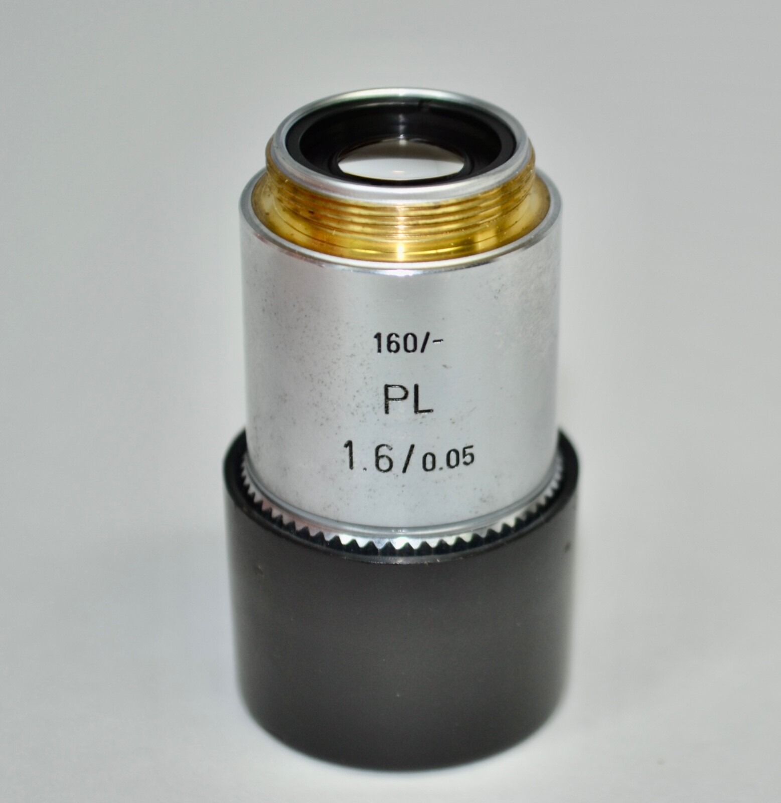 Leitz Wetzlar PL 1.6/0.05 160/- 1.6x Microscope/Parts Objective Lens C ...